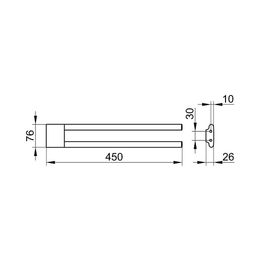 KEUCO Handtuchhalter Edition 400 11518, fest 2-tlg., 450 mm, Nickel gebürstet 11518050000