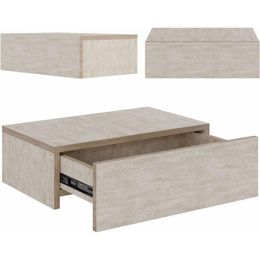 Hago - Premium Nachttisch Wandregal Kommode Wandboard Nachttischschrank mit einer Schublade schwebend hängend Eiche