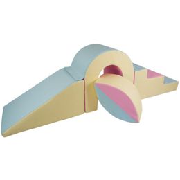 Schaumstoff-Brückenset - 65 cm hoch - Pink, Blau, Gelb (Pastell)