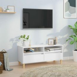 MAISONCHIC - TV-Schrank, TV-Lowboard, tv Möbel, Fernsehschrank Moderner Stil Weiß 100x34,5x44,5 cm Holzwerkstoff NMKS68357
