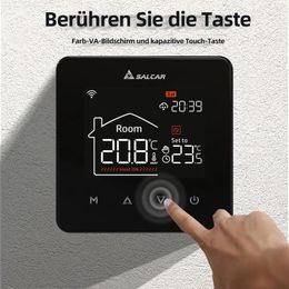 Salcar Thermostat Heizung Smart lcd Touchscreen für Elektrische Fußbodenheizung Raumthermostat Digital Tuya Programmierbare Thermostate Kompatibel mit