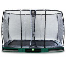 EXIT Elegant Premium Inground-Trampolin 244x427cm mit Deluxe Sicherheitsnetz - grün - Grun