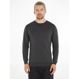 Rundhalspullover Calvin Klein "COTTON SILK CN SWEATER" Gr. L, grau (iron gate) Herren Pullover Sweatshirts