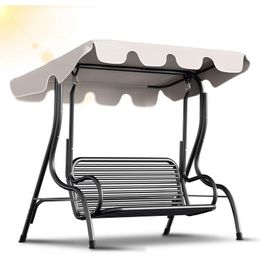 Sonnendach ersatzdach Hollywoodschaukel UV-Schutz Abdeckung Bezug Sonnenschirm Dachbezug Winddicht Dachplane Beige 210x145cm - VINGO