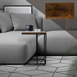ML-Design - Beistelltisch C-Form, 45x25x64 cm, Schwarz/Braun, aus Holz mit Metallgestell, unters Sofa, Industrie Design, Couchtisch Wohnzimmertisch
