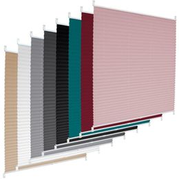 ECD Germany Plissee Klemmfix ohne Bohren, 90x100 cm, Schwarz, EasyFix, inkl. Befestigungsmaterial, Sonnen- & Sichtschutz, Jalousie Faltrollo Fensterrollo Rollo,