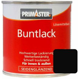 Buntlack 750ml Tiefschwarz Seidenglänzend Wetterfest Holz & Metall - Primaster