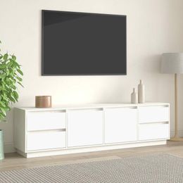 Bonnevie - Moderne TV-Möbel, TV-Lowboard TV-Schrank für das Wohnzimmer Weiß 176x37x47,5 cm Massivholz Kiefer -FV11920 - Weiß