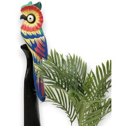 DanDiBo - Deko Figur Eule Nr.19 Vogel aus Holz Skulptur Bunt 80 cm Holzvogel Handgeschnitzt Stehend Tierfigur Schnitzskulptur