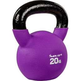 Movit® 20kg Kettlebell Kugelhantel gusseisen neopren violett