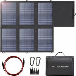 Allpowers - SP026 Portable Solar Panel 60W, Waterproof IP67 Foldable Solar Panel Charger with 18V dc, pd 60W usb-c and 5V usb-a Output for Laptop