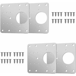 4 Stück Schrankscharnier-Reparaturhalterungen, Scharnier-Reparaturplatte mit 24 Schrauben, Reparatur-Set für Möbelscharniere