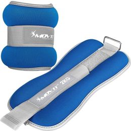 Movit - Neopren Gewichtsmanschetten 2x2 kg blau reflex mit Frottee-Einsatz