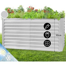 Blumfeldt - High Grow Straight Hochbeet 200x90x100cm 1800l Stahl - Silber-Metallic