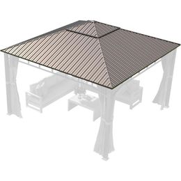 Toolport Ersatzdach 4x4 m Hardtop Dach Stahldach für Gartenpavillon Sunset Superior 4x4m - loft grey