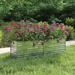 Bonnevie - Garten-Hochbeet 160x40x45 cm Verzinkter Stahl Silber vidaXL922308