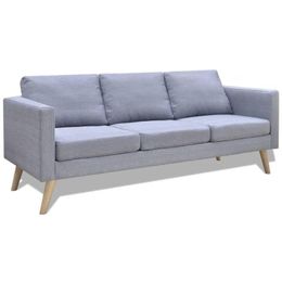 MAISONCHIC - Sofa 3-Sitzer Sofa Loungesofa Couch Modern Stoff Hellgrau DE55903