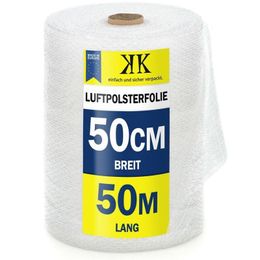 KK VERPACKUNGEN 3x Rollen Luftpolsterfolie 0,5m x 50m Blister - Noppenfolie neu versand frei - Transparent