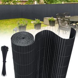 Pvc Sichtschutzmatte für Sichtschutzzaun 120x300cm - mit Standard Kabelbindern, Bambus Windschutz für Garten, Balkon und Terrasse, Interne