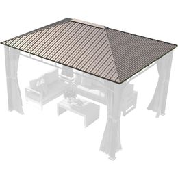 Toolport Ersatzdach 3x4 m Hardtop Dach Stahldach für Gartenpavillon Sunset Superior 3x4m - loft grey