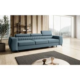 Big Sofa Couchgarnitur fargo Megasofa mit Schlaffunktion Stoff Vogue Blau