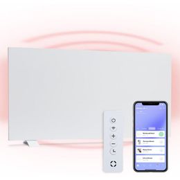 Klarstein Infrarotheizung & Konvektor, Infrarotheizung mit Thermostat 1000W, IP24-Infrarotheizung Wandmontage/Standgerät mit App-Steuerung, Erkennung offener