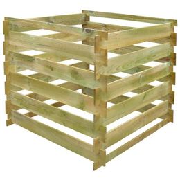 Bonnevie - Lattenkomposter 0,54 m3 Quadratisch Holz vidaXL845285