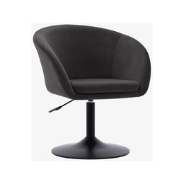 Duhome - Sessel höhenverstellbar Esszimmerstuhl Kunstleder Clubsessel Coctailsessel Lounge Sessel Farbauswahl - typ 440/Dunkelgrau, Samt/DH0268