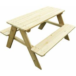 Picknicktisch 90x79x50 cm - Campingtisch - Picknicktisch für Kinder - Wetterfest Gartentisch aus Holz - Schöne Sitzgruppe - Picknick for 4 - Outdoor