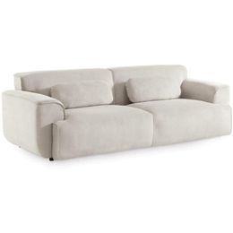 3-Sitzer-Sofa aus Cord - Beige grau - Sweeek