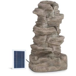 Blumfeldt - Stonehenge Solarbrunnen, inkl. Solarpanel, Lithium-Ionen-Akku (ca. 5h Laufzeit), LED-Beleuchtung, Polyresin frostbeständig, für drinnen