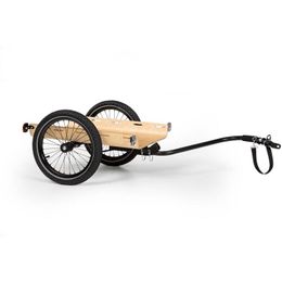 Companion Travel Lastenanhänger 40kg Fahrradanhänger Handwagen 16" Multiplexschale schwarz/holz - Klarfit