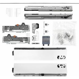 vasalat - blum Schubladenschienen tandem set Zargenhöhe 83mm, mit tip-on blumotion Einheit, 30kg, NL450mm, Seidenweiß, bis max. KB1400mm