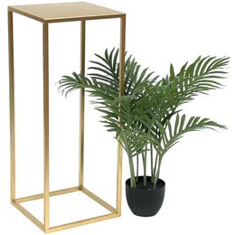 Blumenhocker Metall Gold Eckig 70 cm Blumenständer Beistelltisch 96506 l Blumensäule Modern Pflanzenständer Pflanzenhocker - DanDiBo