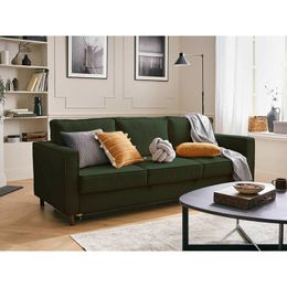 Lisa Design - Jake - 3-sitzer sofa – mit schlaffunktion – aus cord - grün - Grün
