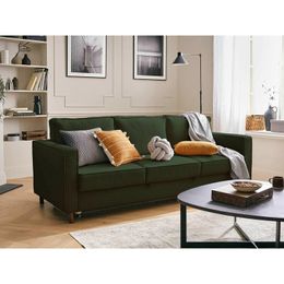 Jake - 3-sitzer sofa – mit schlaffunktion – aus cord - grün