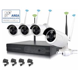 Drahtlose full hd ip 4 kameras 2 mpx wifi fernüberwachung kit