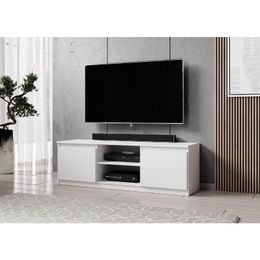 Furnix - Lowboard arenal TV-Schrank modern freistehend 120 cm Weiß matt