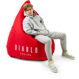 Diablo Gaming Sitzsack xxl Sitzsack mit Füllung Gaming Sessel Kindersitzsack Beanbag eps Perlen Polyester 110 cm x 100 cm (Rot)