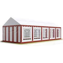 Party-Zelt Festzelt 5x10 m Garten-Pavillon -Zelt pvc Plane 700 n in rot-weiß Wasserdicht - rot-weiß