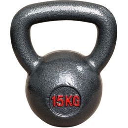 Kettlebell aus Gusseisen - Fitness Kugelhantel - 15kg - Anthrazit