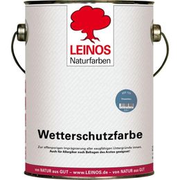 Leinos Wetterschutzfarbe 2,5 l Friesenblau Holzlasur für Holzfassaden Fenster Gartenhäuser wetterbeständige Deckfarbe für effektive Versiegelung und
