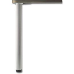 vasalat Camar Tischfuß Aluminia ø 60mm, Tischbein höhenverstellbar, Länge 690-720mm gerillt, Aluminium silber