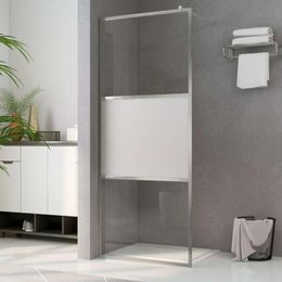 Duschwand für Begehbare Dusche, Duschtrennwand, Walk-In Dusche, Glastrennwand Halbmattiertes ESG-Glas 90x195cm KLI46377 MAISONCHIC