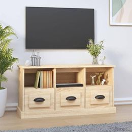 TV-Schrank, TV-Lowboard, tv Möbel, Fernsehschrank Moderner Stil Sonoma-Eiche 100x35x50 cm Holzwerkstoff NMKS38869 MAISONCHIC