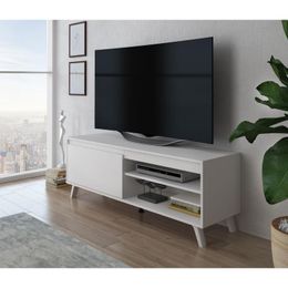 Furnix - TV-Schrank darsi tv Lowboard Fernsehschrank Kommode elegant 140 cm Weiß
