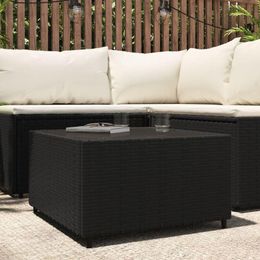 MAISONCHIC Beistelltisch,Sofatisch,Kaffeetisch,Garten-Couchtisch Quadratisch Schwarz 50x50x30 cm Poly Rattan -86718