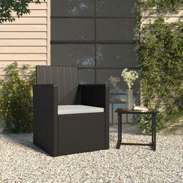 MAISONCHIC - Relaxsessel mit Kissen,Gartenmöbel,Gartensessel Schwarz Poly Rattan -85847