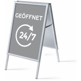 General Showdown Kundenstopper - din A1 - Komplett-Set - Geöffnet 24/7 Deutsch - Grau/Schwarz