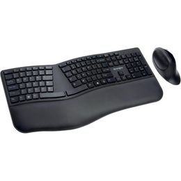 Kensington Tastatur-Maus-Set ergonomisch kabellos K75406DE schwarz